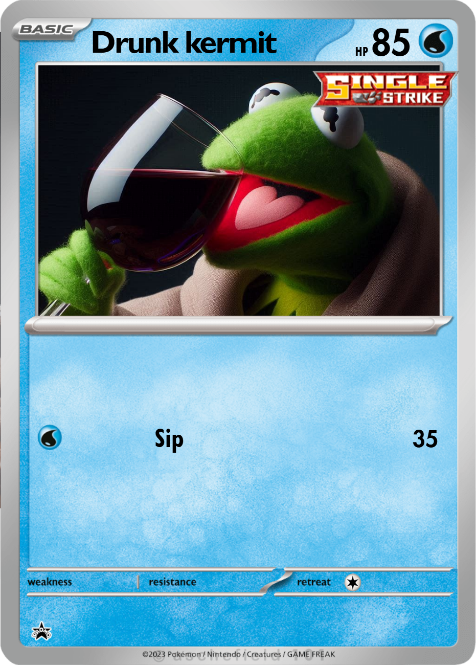 Drunk kermit - Theo666 | Pokécardmaker.net