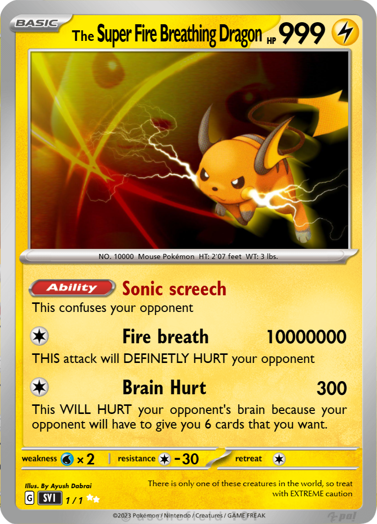 Super Fire Breathing Dragon - Thunderrap | Pokécardmaker.net