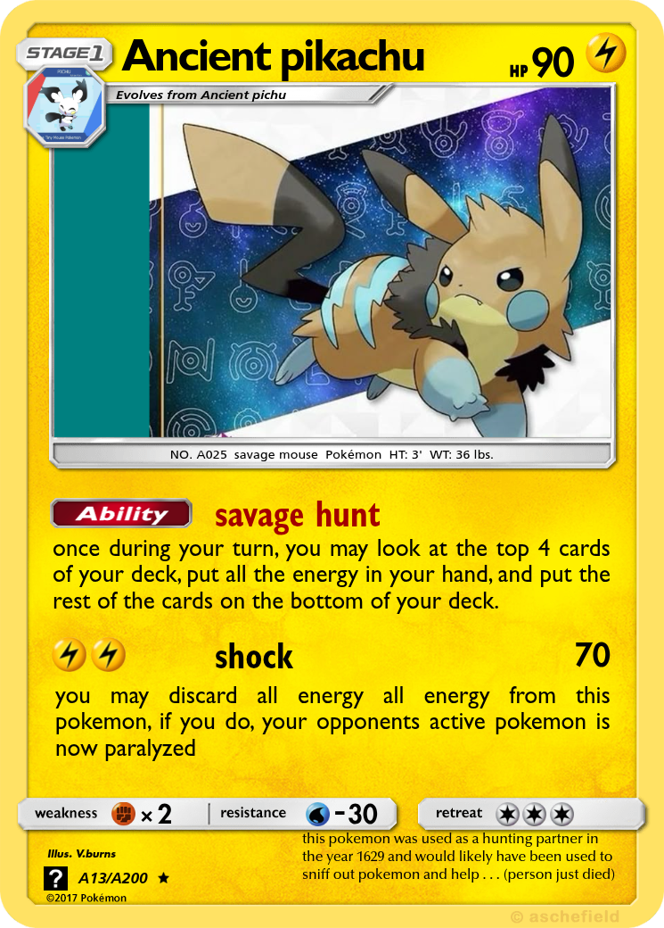 Ancient pikachu - VALOR100 | Pokécardmaker.net