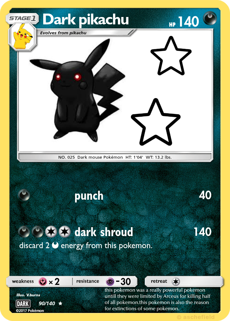 Dark pikachu - VALOR100 | Pokécardmaker.net