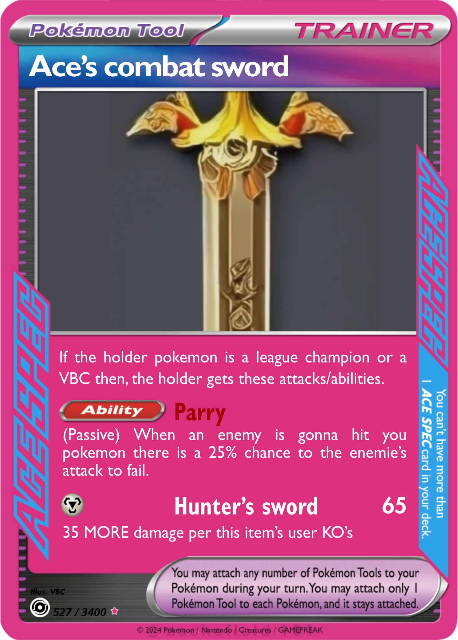 Ace’s combat sword - VBC | Pokécardmaker.net