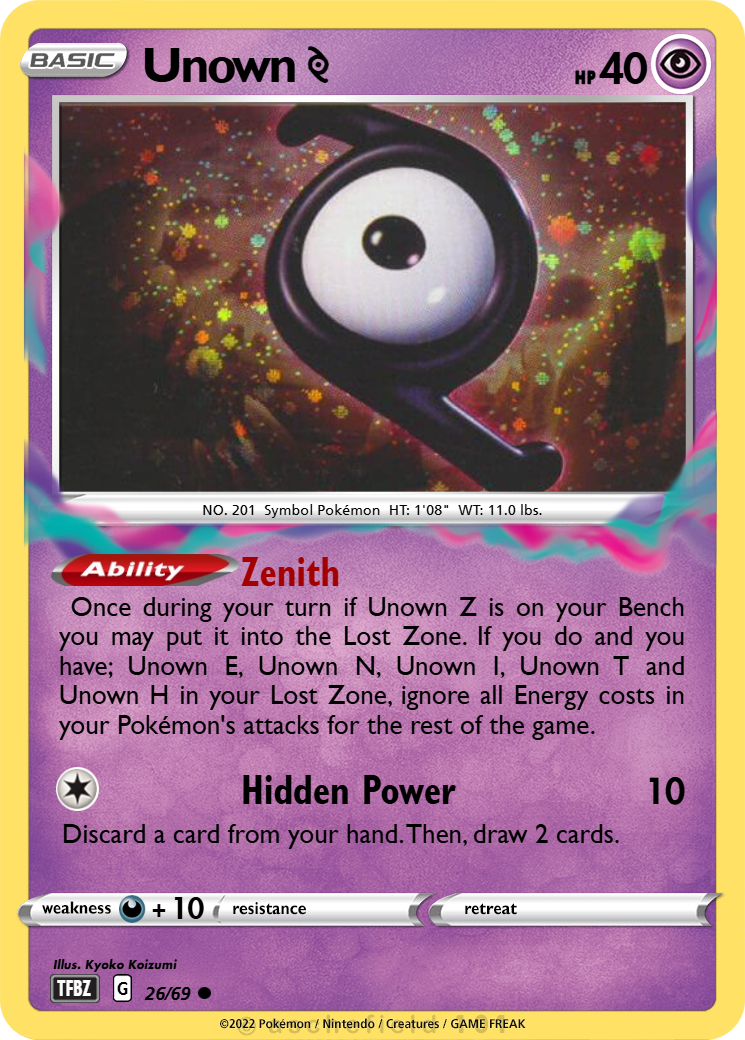 Unown !!Z!! - VictoryRoad | Pokécardmaker.net
