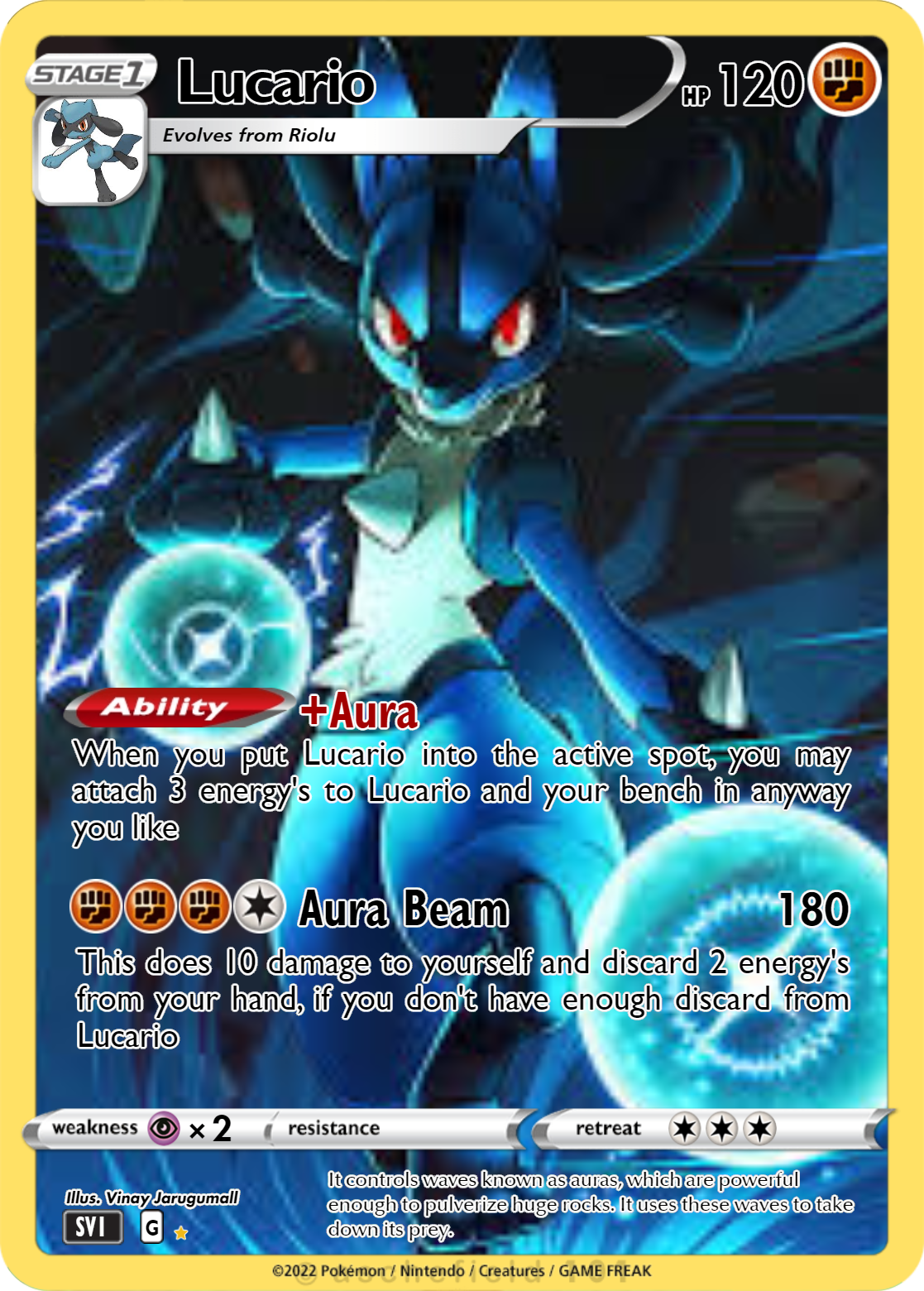 Lucario - Vinay | Pokécardmaker.net