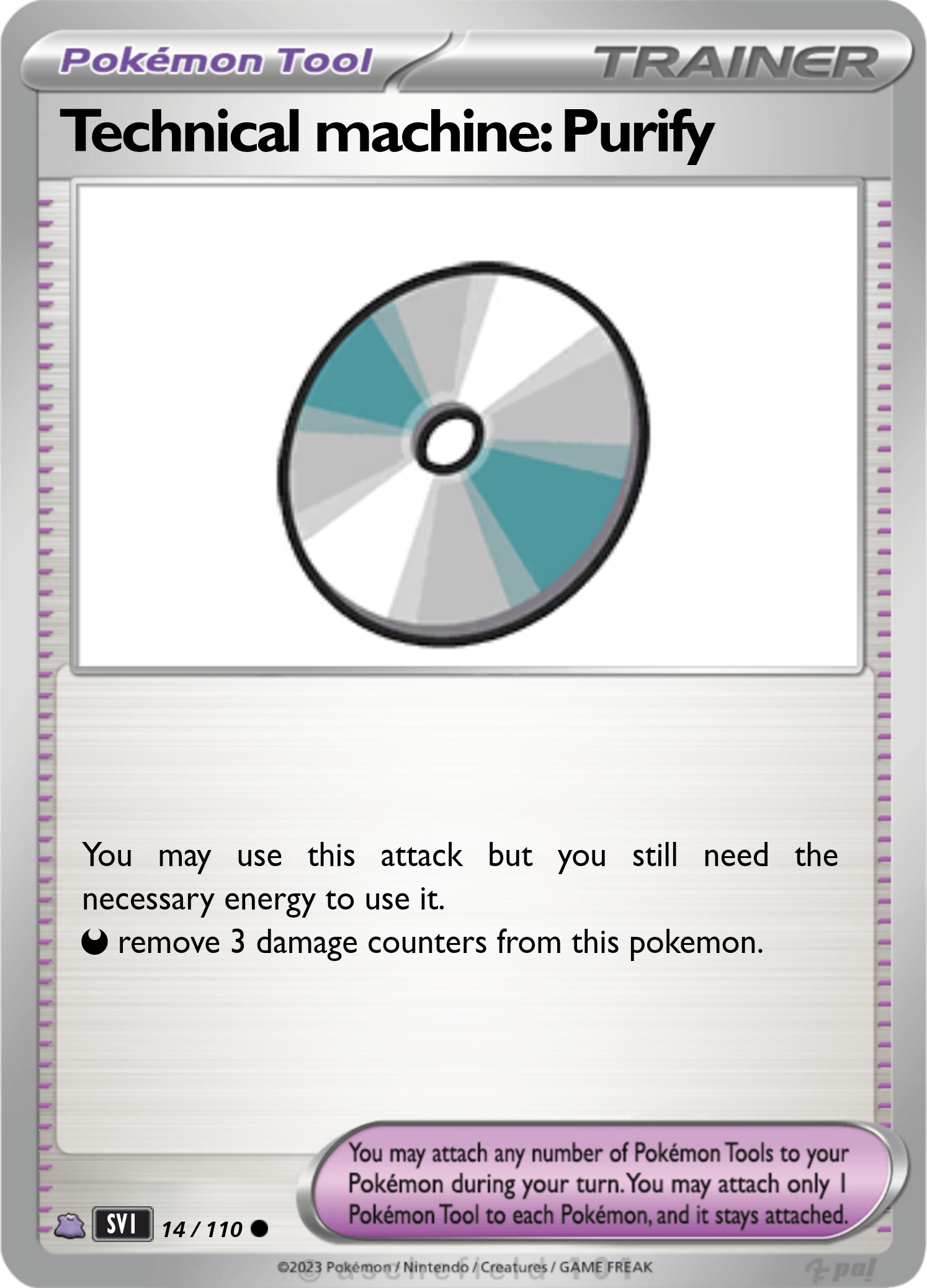 Technical machine: Purify - Wolfybone | Pokécardmaker.net