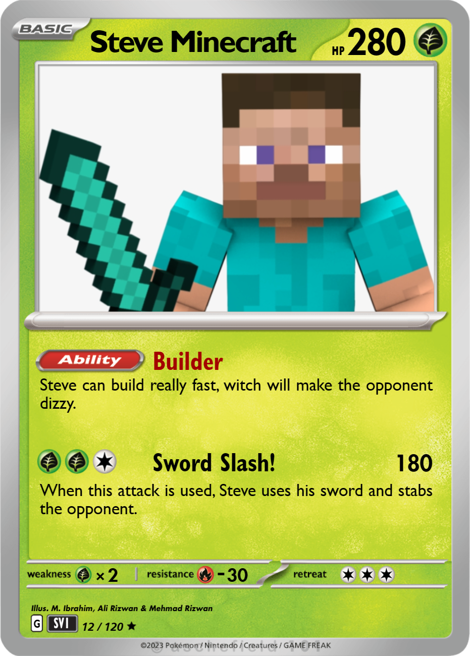Steve Minecraft - aliandmehmad111 | Pokécardmaker.net