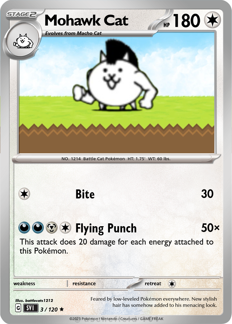 Mohawk Cat - battlecats1212 | Pokécardmaker.net