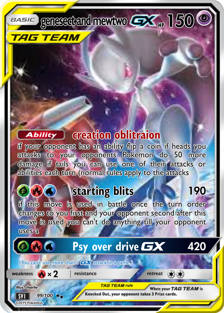 genesect and mewtwo - billyrobolx | Pokécardmaker.net