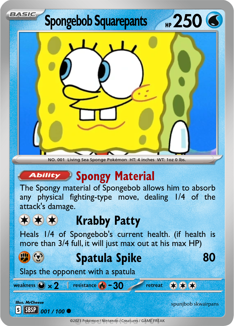 Spongebob Squarepants - cheesemister | Pokécardmaker.net