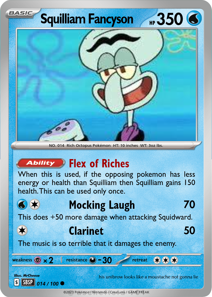 Squilliam Fancyson - cheesemister | Pokécardmaker.net