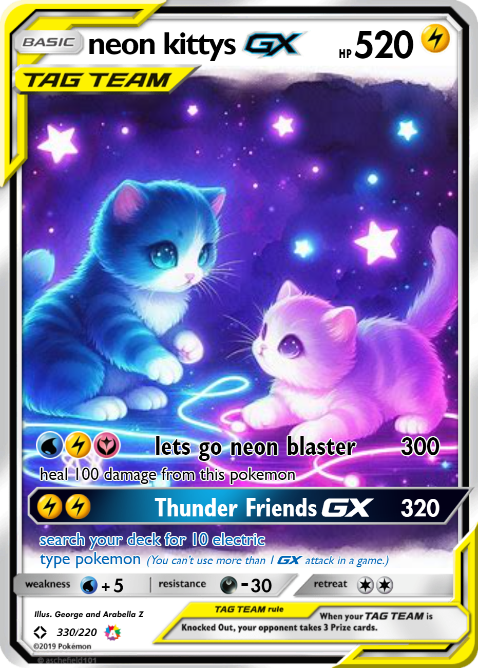 neon kittys - coladuck | Pokécardmaker.net