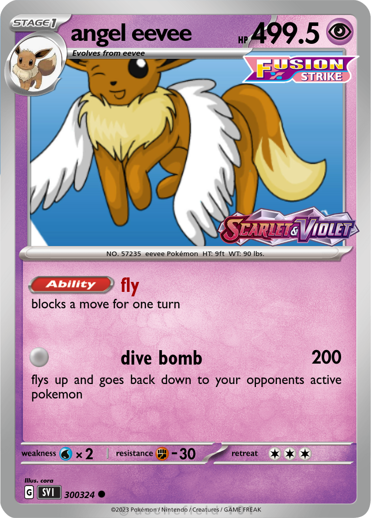 angel eevee - coralovesdragons | Pokécardmaker.net