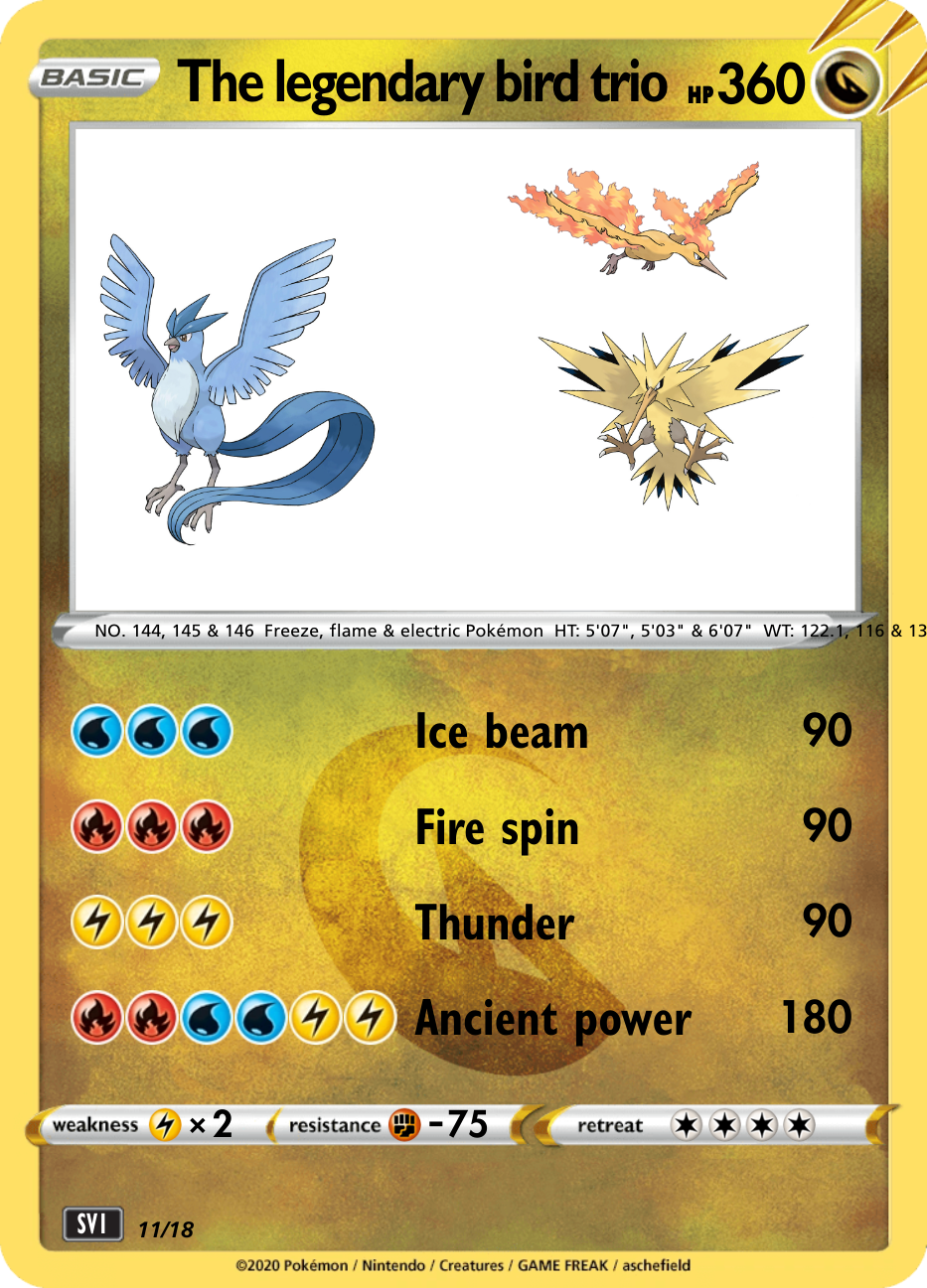 The legendary bird trio - doggyeahh | Pokécardmaker.net