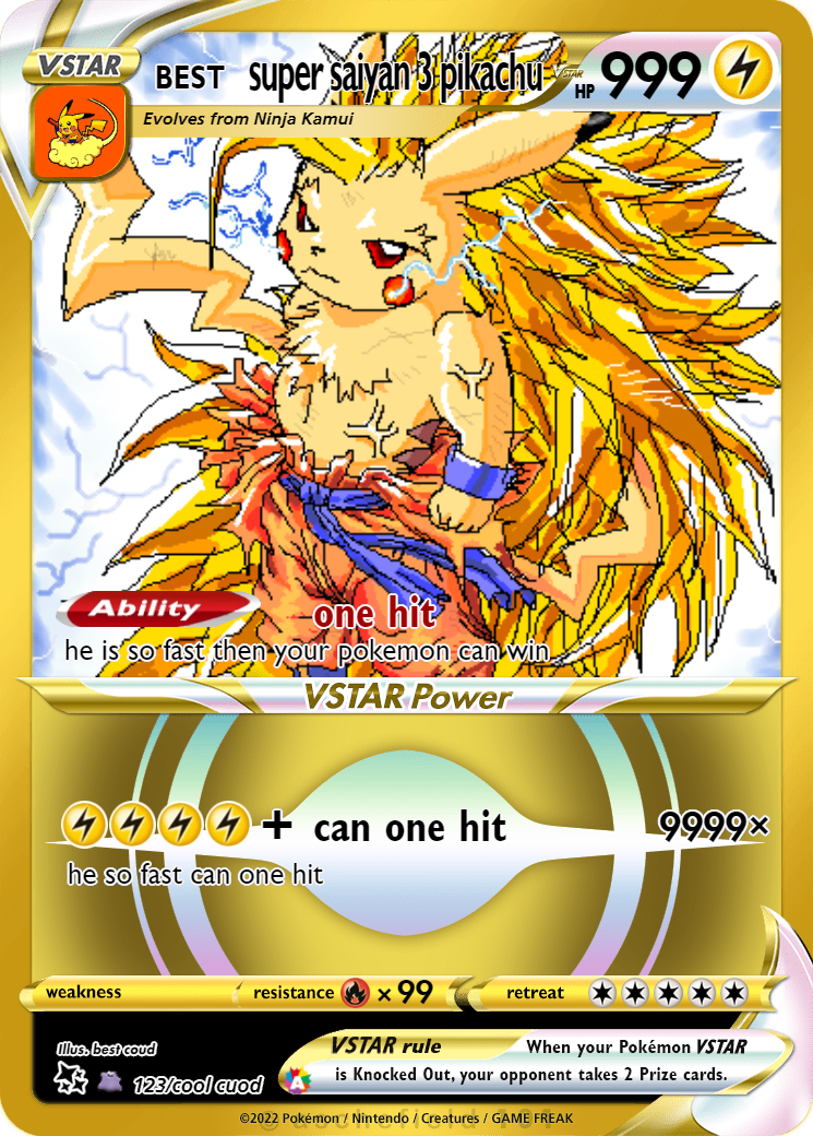 super saiyan 3 pikachu - goku | Pokécardmaker.net