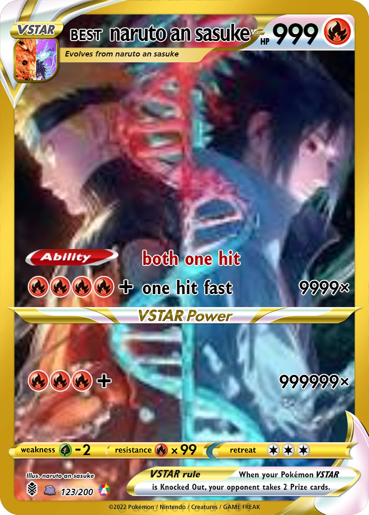 naruto an sasuke - goku | Pokécardmaker.net
