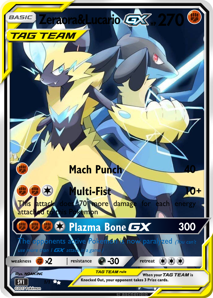 Zeraora&Lucario - goldmidas | Pokécardmaker.net