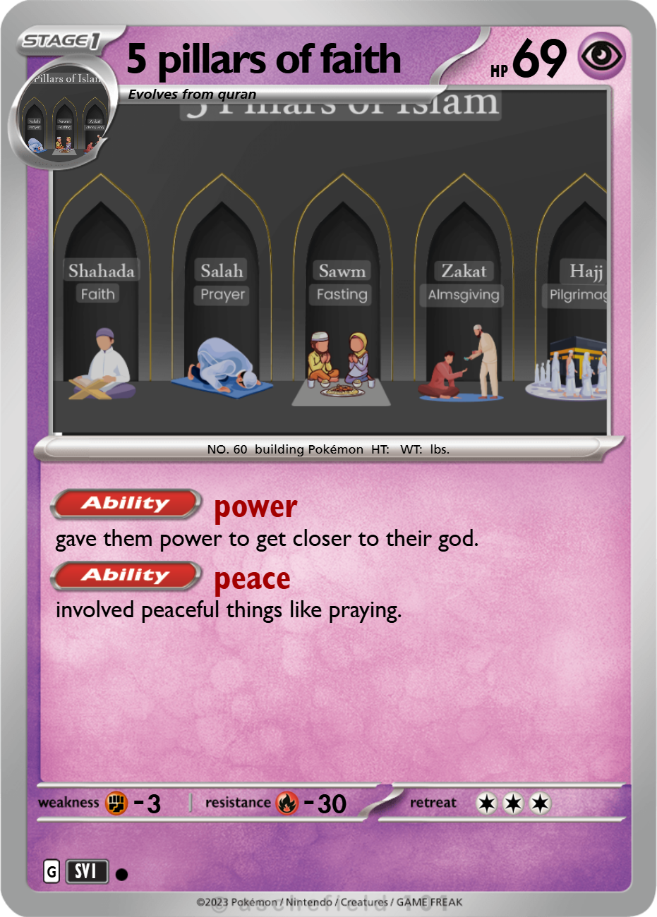 5 pillars of faith - gulleydidit20 | Pokécardmaker.net