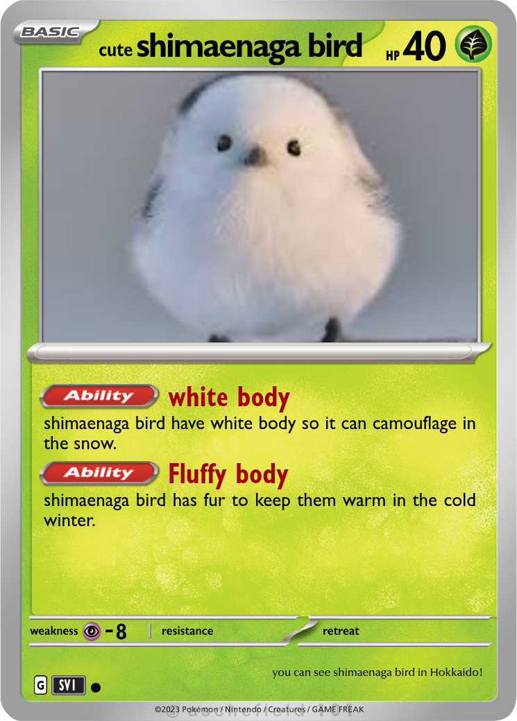 shimaenaga bird - henrysis | Pokécardmaker.net