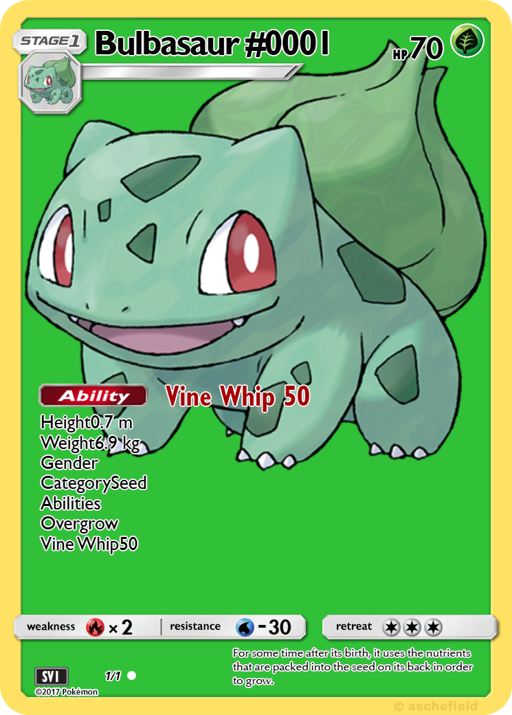 Bulbasaur #0001 - hugopato | Pokécardmaker.net
