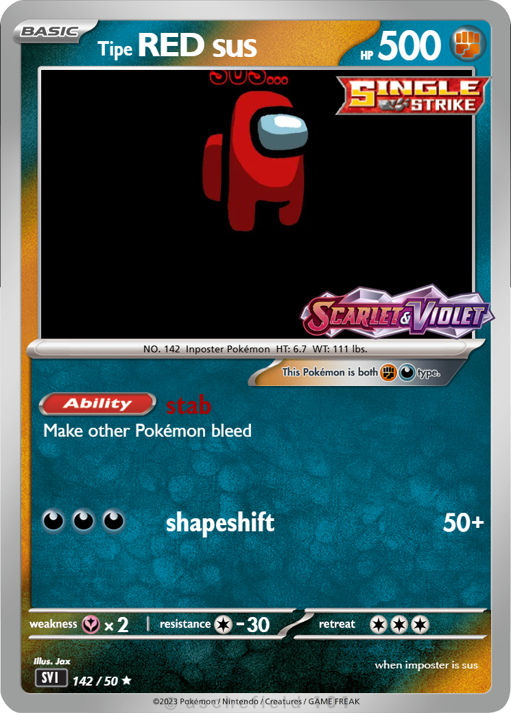 RED sus - jaxx | Pokécardmaker.net