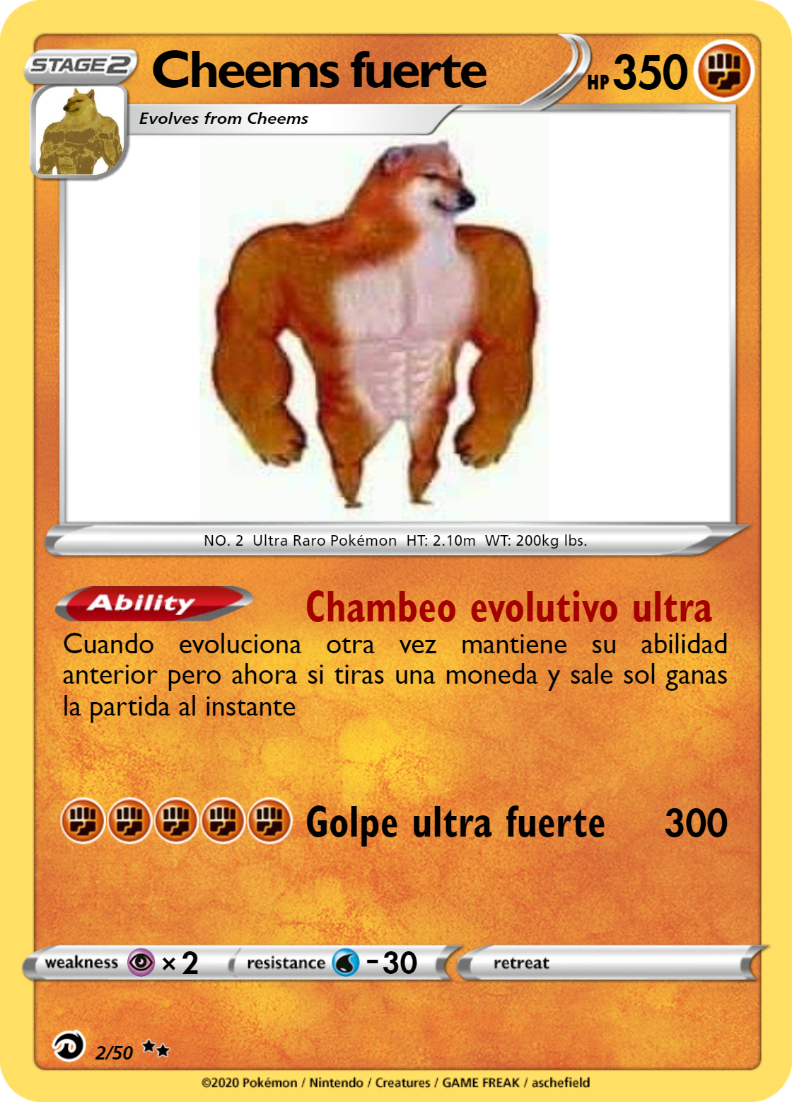 Cheems fuerte - joelchetos | Pokécardmaker.net