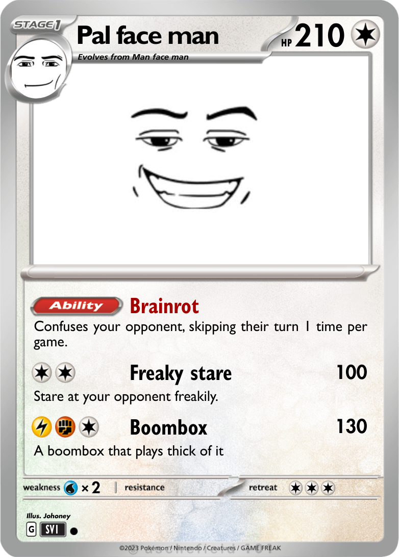Pal face man - johoney | Pokécardmaker.net