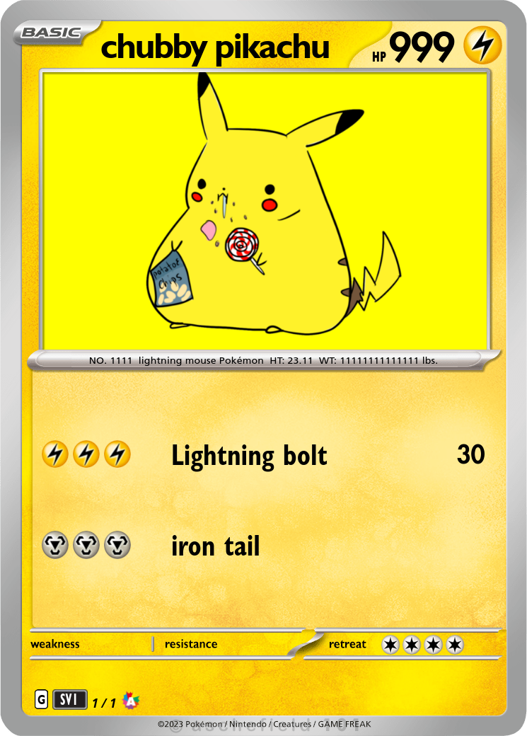 chubby pikachu - masonthecool | Pokécardmaker.net