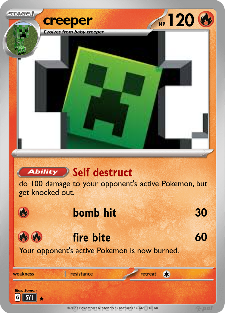 creeper - megaman1234 | Pokécardmaker.net