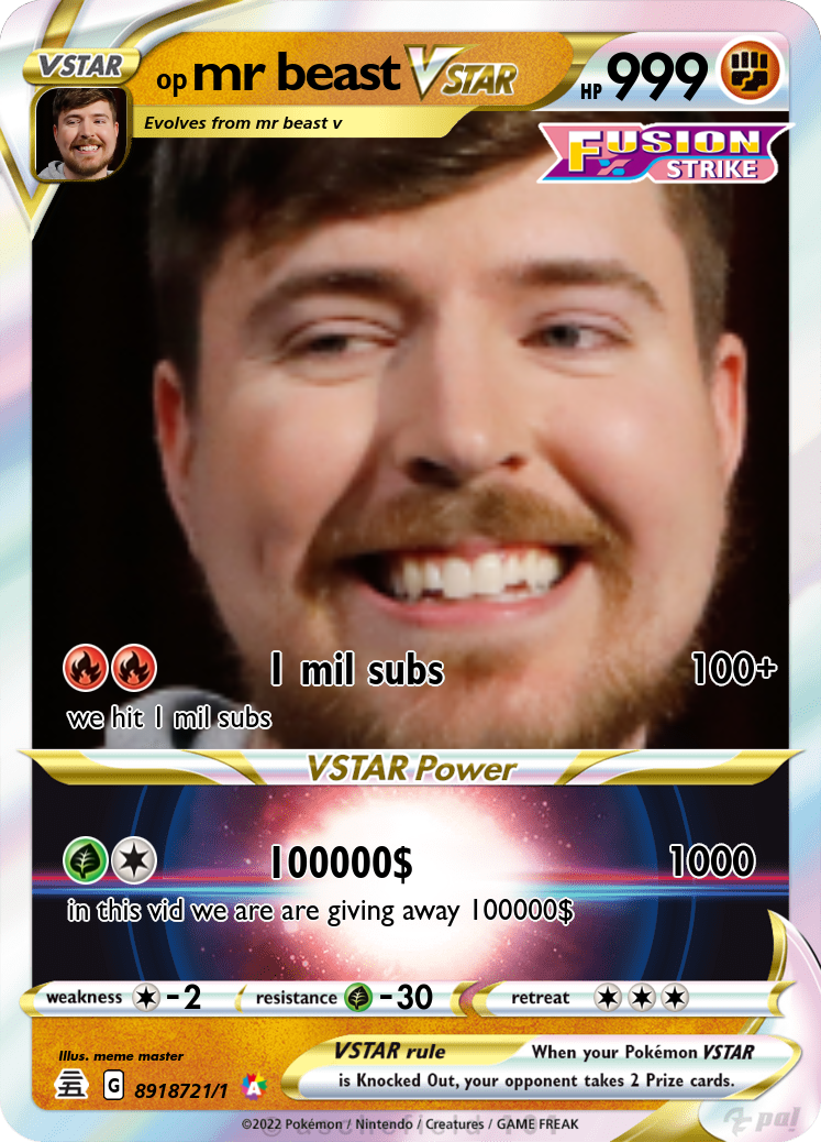 mr beast - mememaster1234 | Pokécardmaker.net