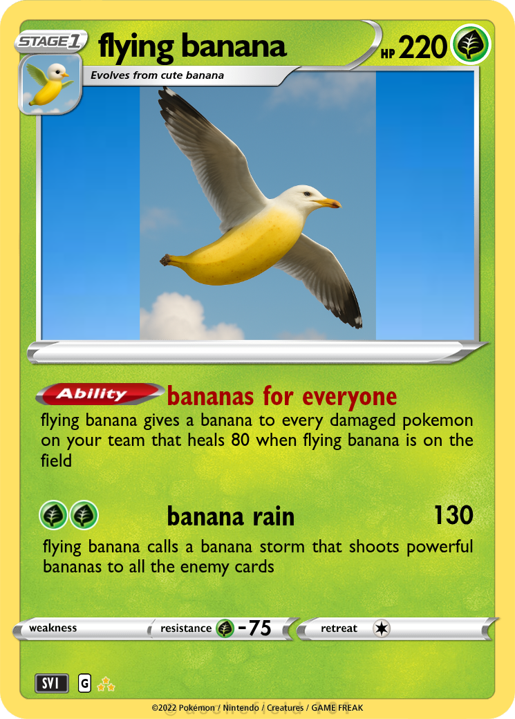 flying banana - ninjadani78 | Pokécardmaker.net