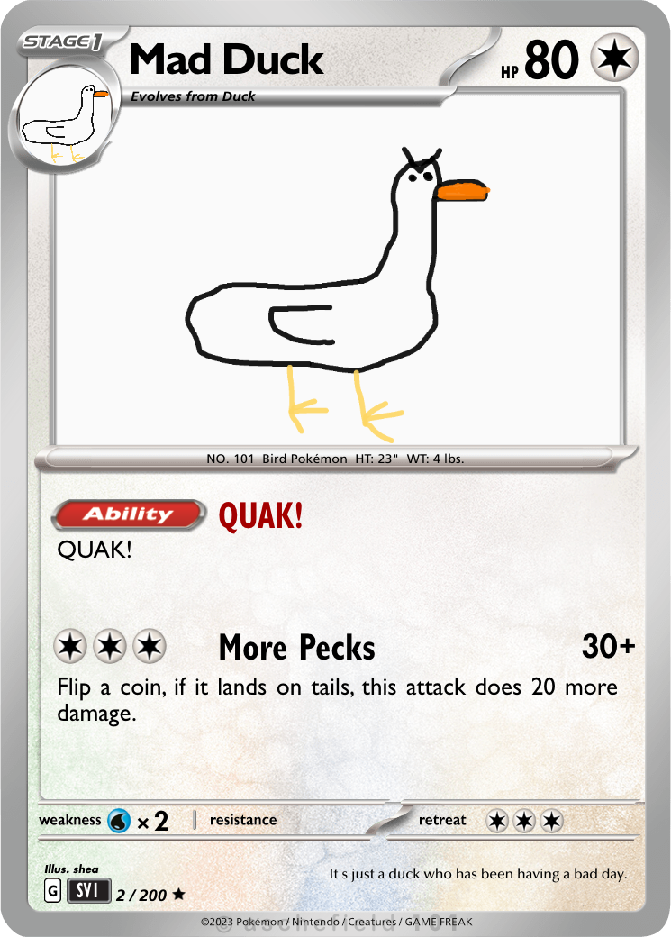 Mad Duck - ongolguy | Pokécardmaker.net