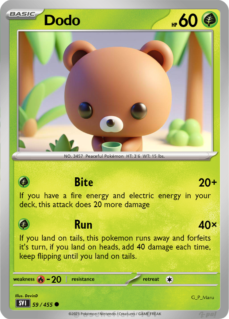 Dodo - pokash | Pokécardmaker.net