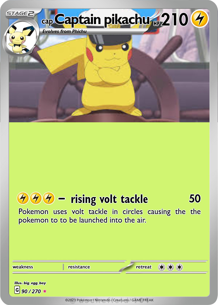 Captain pikachu - potatokid | Pokécardmaker.net