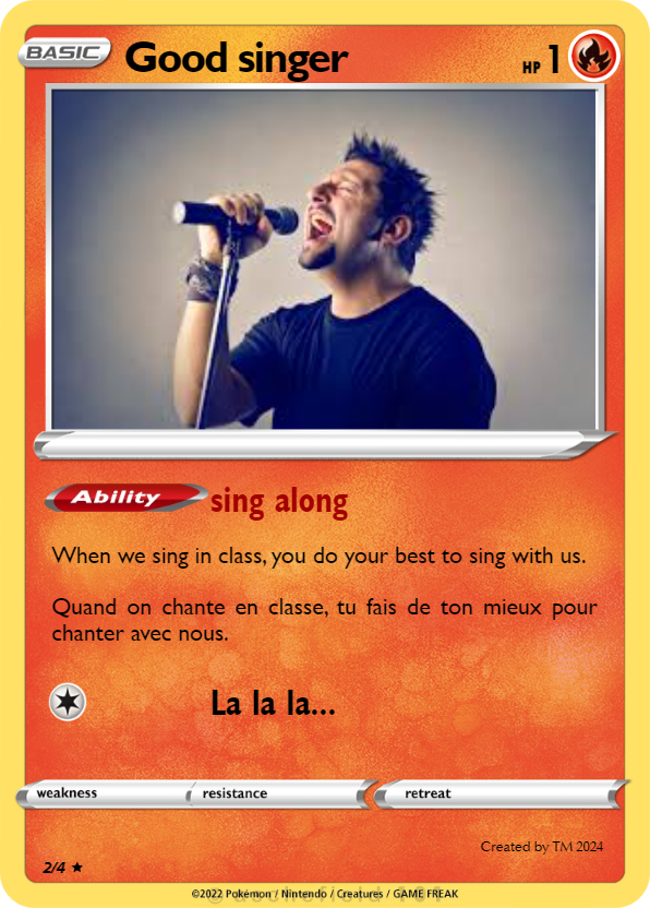 Good singer - profthom | Pokécardmaker.net
