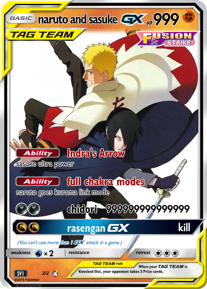 naruto and sasuke - rafsteen | Pokécardmaker.net