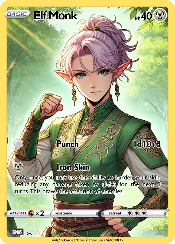 Elf Monk - retnuhwodahs | Pokécardmaker.net