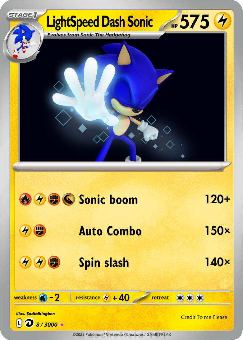 LightSpeed Dash Sonic - sadtalkingben | Pokécardmaker.net