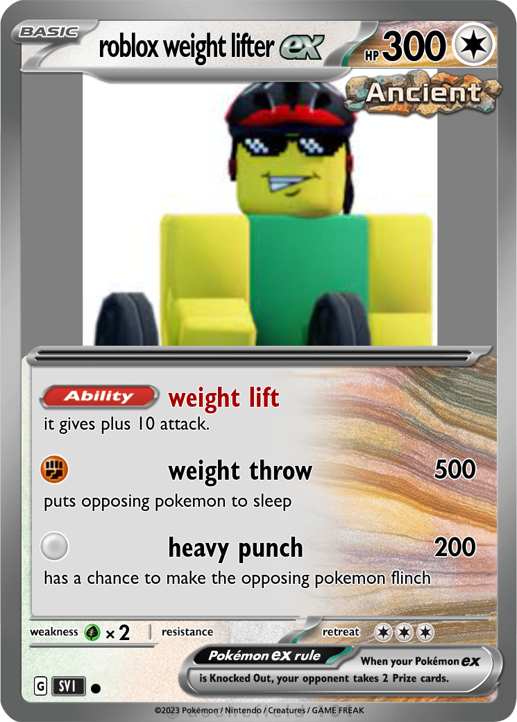 roblox weight lifter - samnolikeham | Pokécardmaker.net