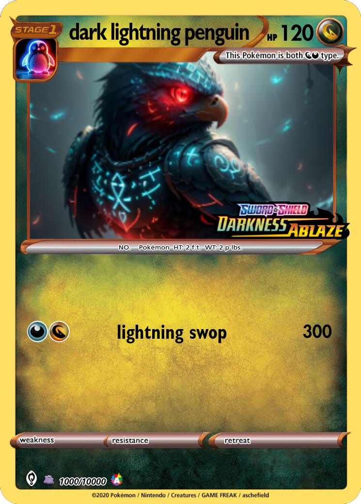 dark lightning penguin - sharkguy | Pokécardmaker.net