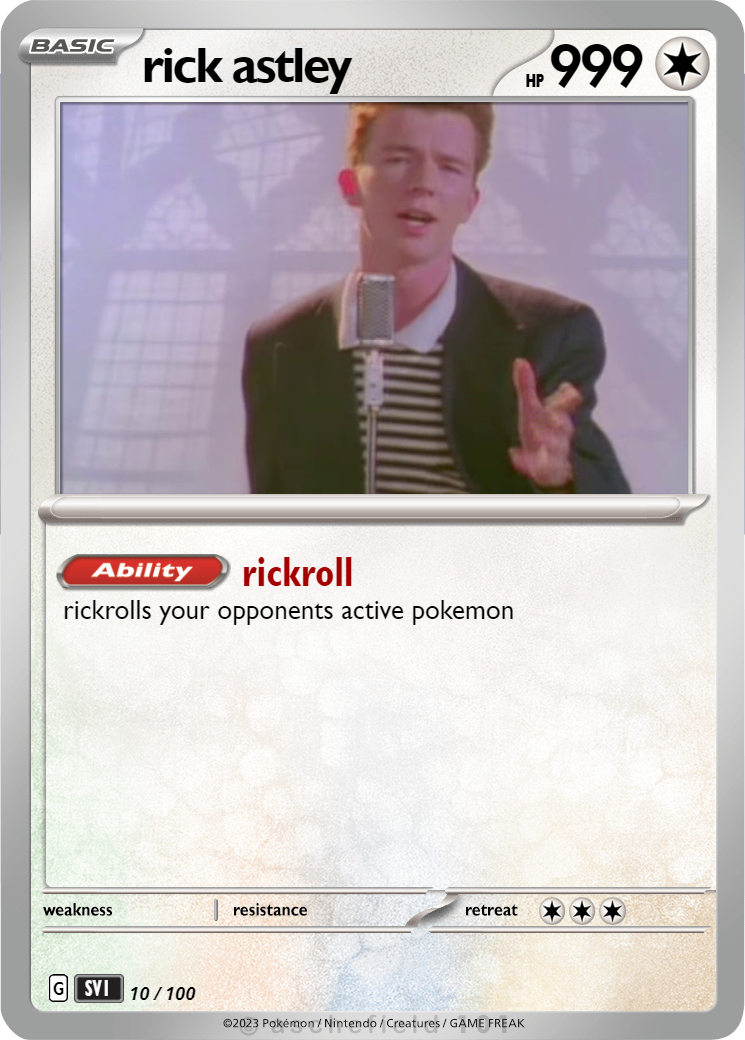 rick astley - silver | Pokécardmaker.net