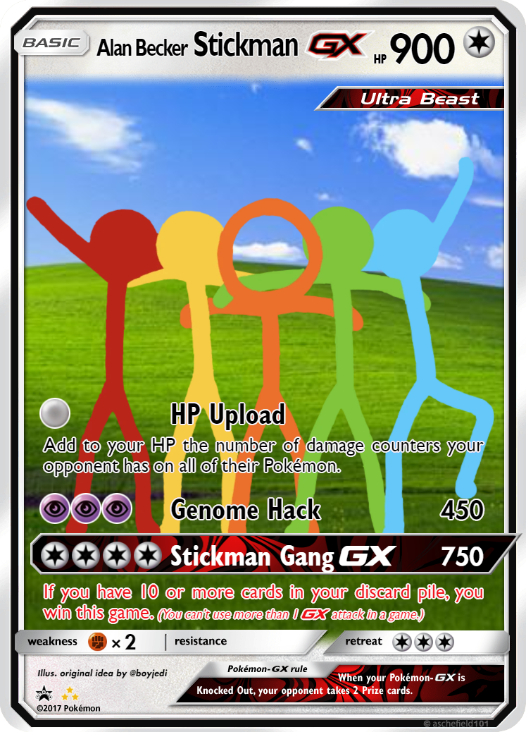 ==Alan Becker== Stickman - skull | Pokécardmaker.net