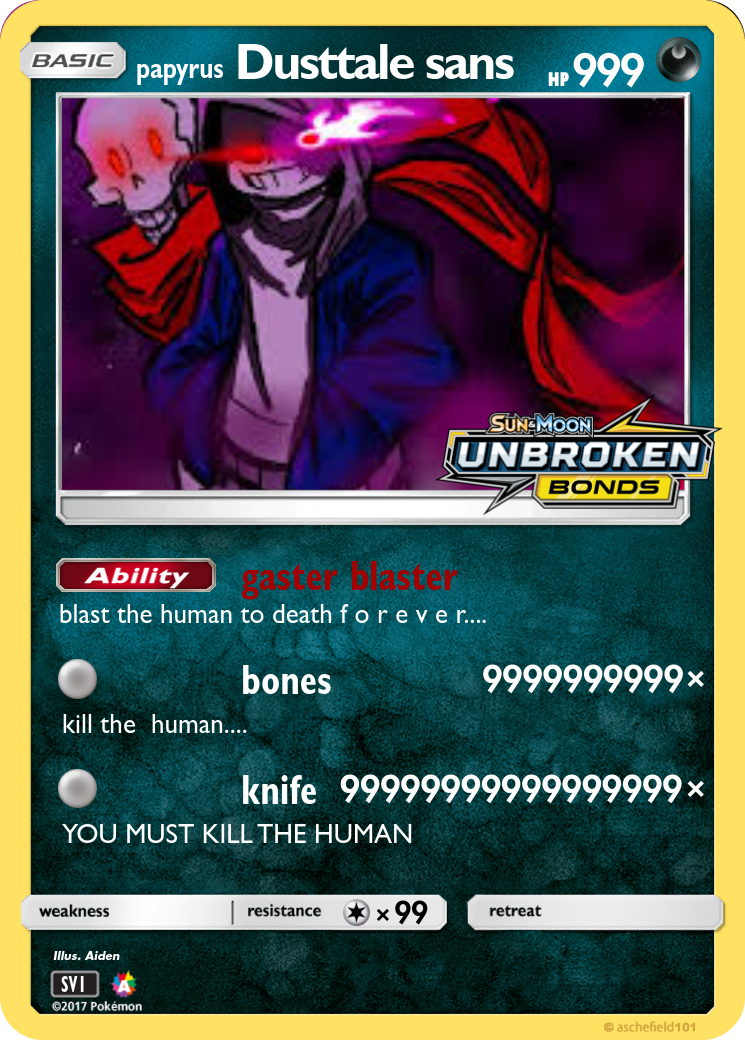 Dusttale sans - slender_man | Pokécardmaker.net