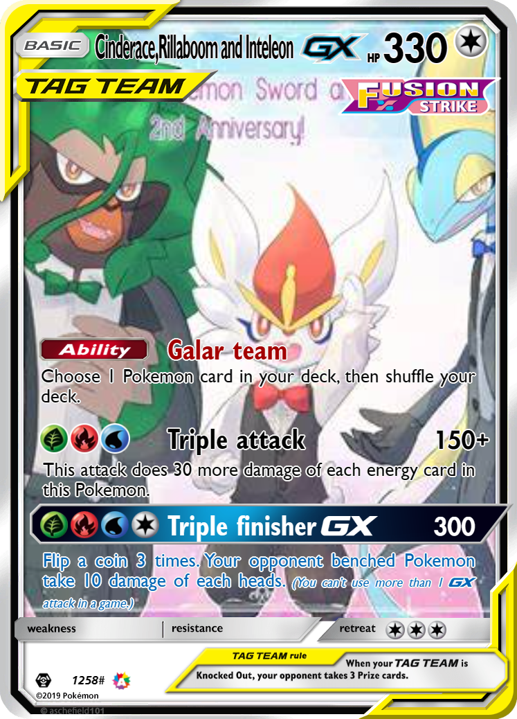 Cinderace,Rillaboom and Inteleon - susindo12 | Pokécardmaker.net