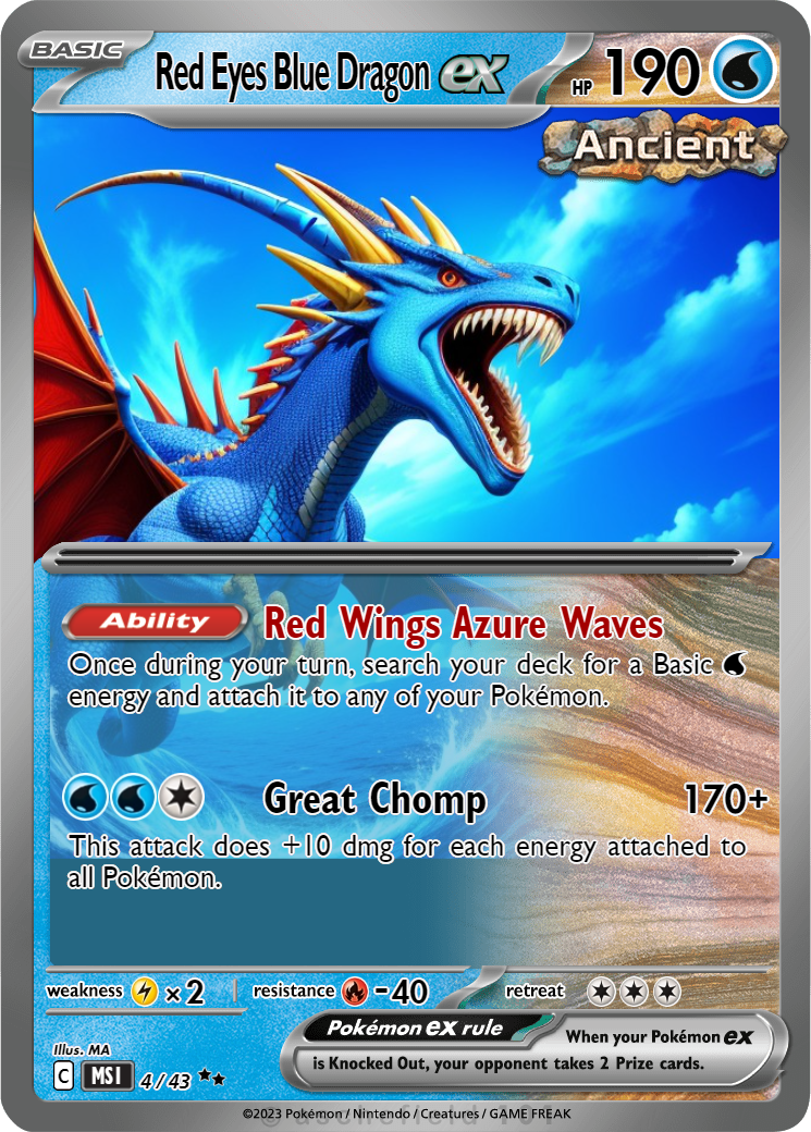 Red Eyes Blue Dragon - xXsavatron | Pokécardmaker.net
