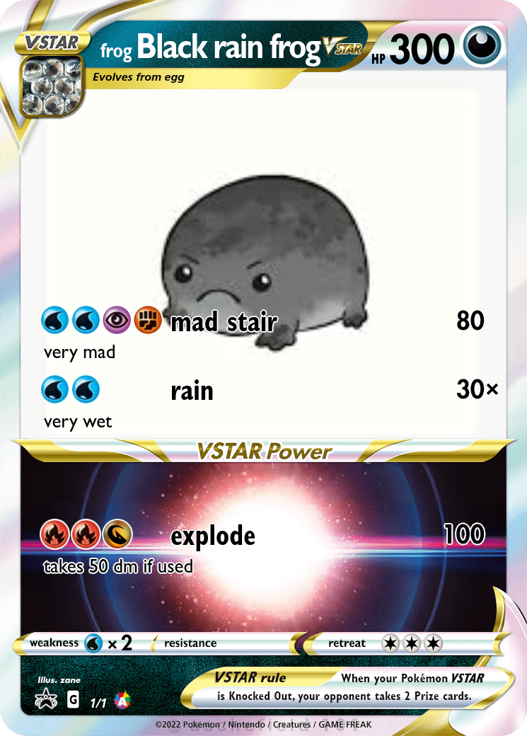 Black rain frog - zane_is_very_cool | Pokécardmaker.net