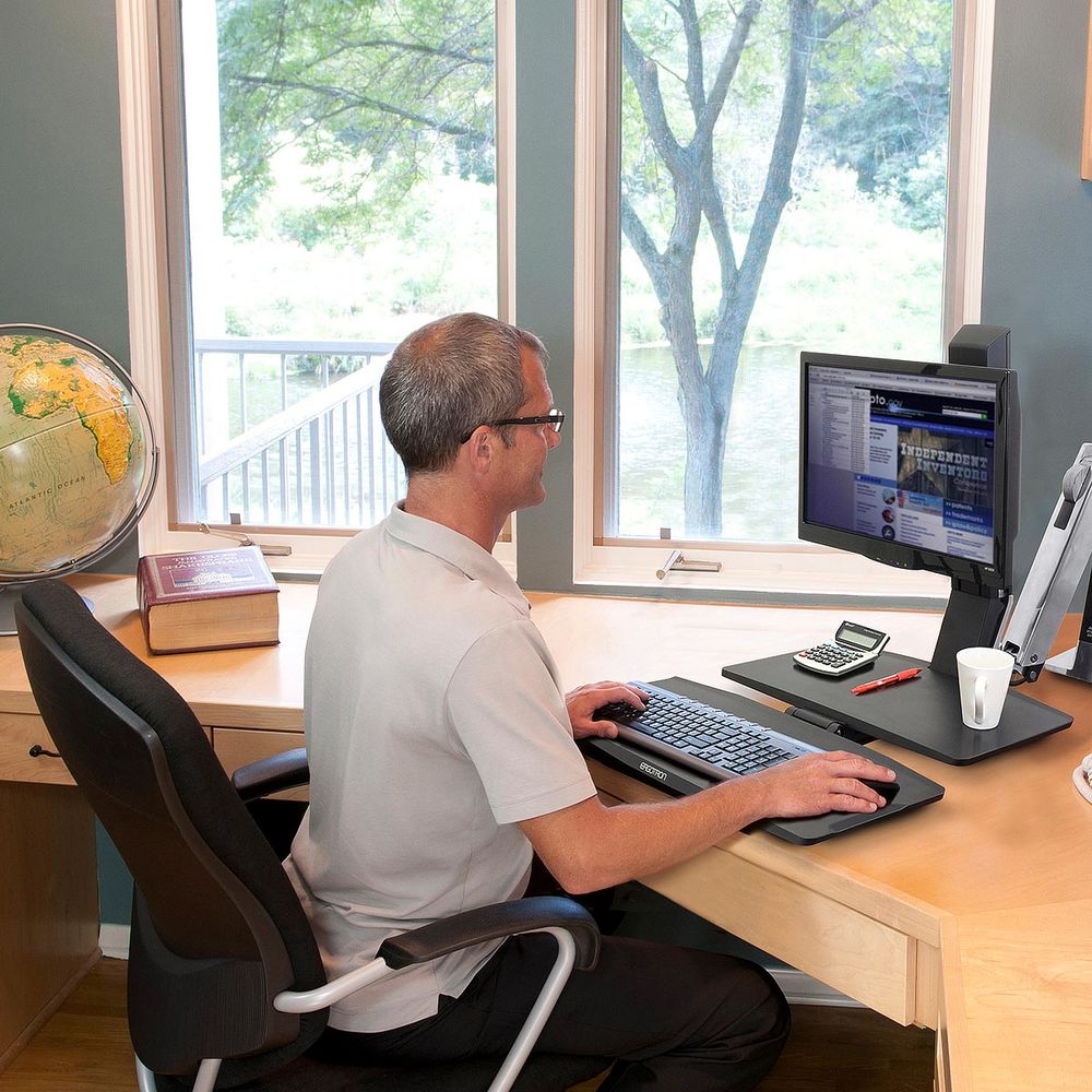 Ergotron WorkFit-A Single LD Standing Workstation With Worksurface