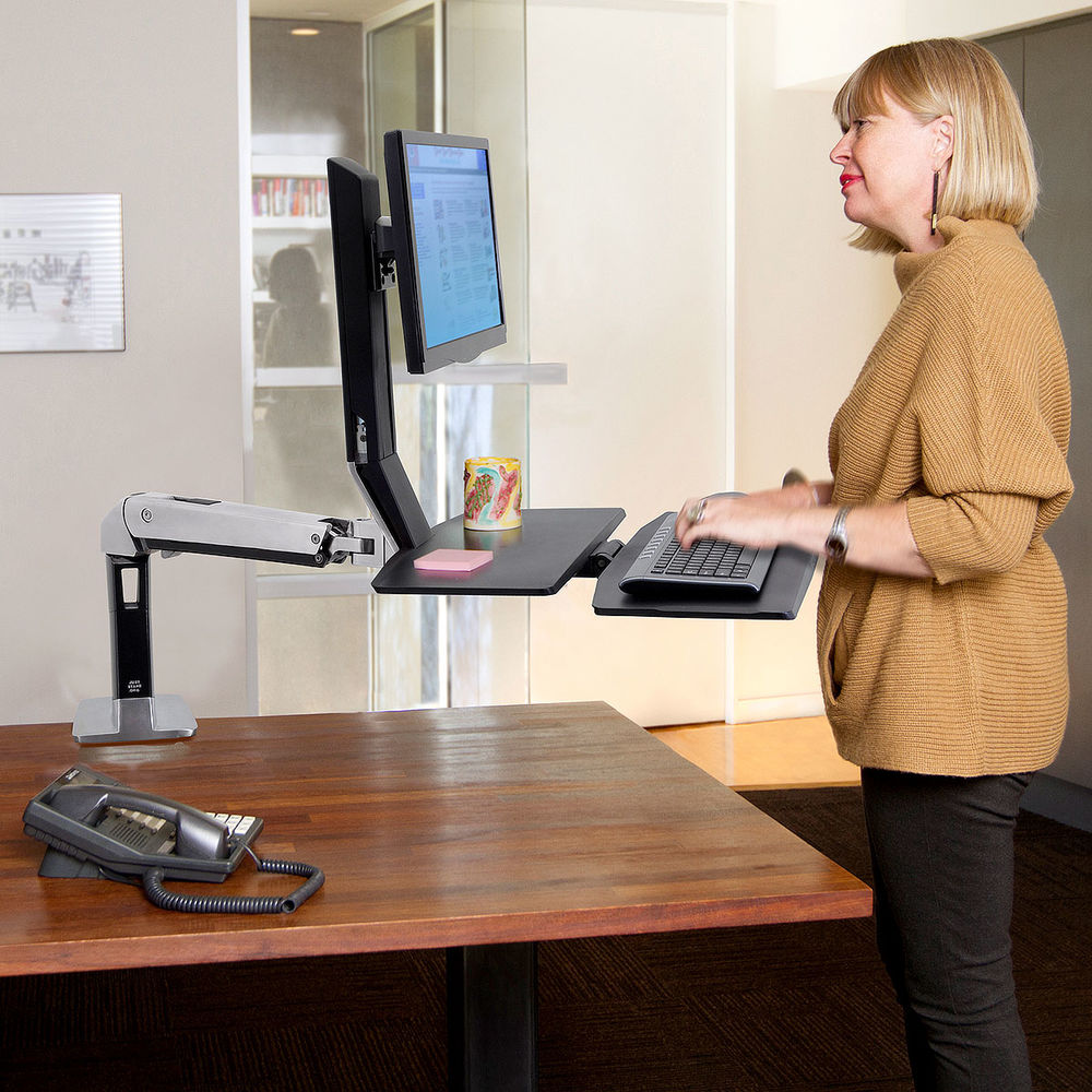 Ergotron WorkFit-A Single LD Standing Workstation With Worksurface
