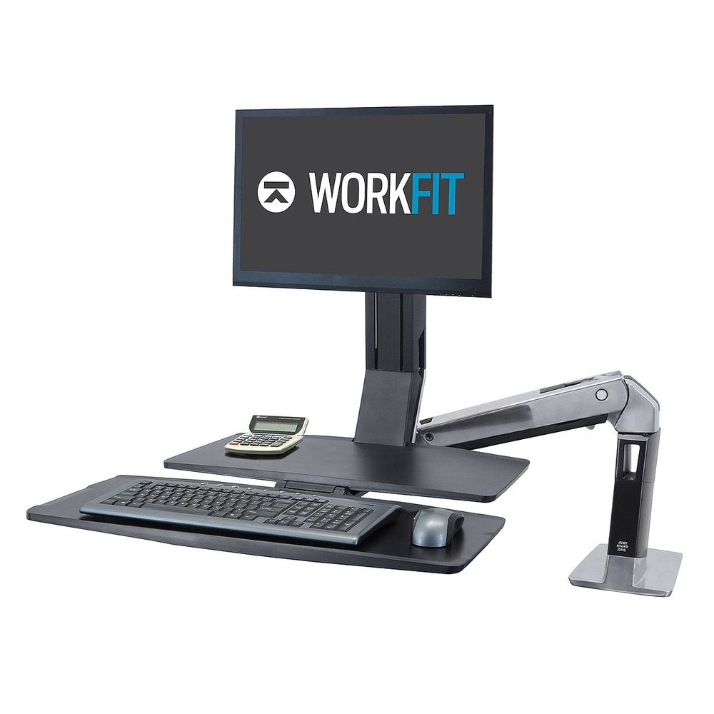 Ergotron WorkFit-A Single LD Standing Workstation With Worksurface