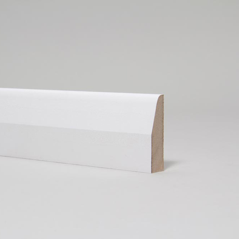 MDF 18mm X 94mm Chamfered & Rounded White Primed [FSC]