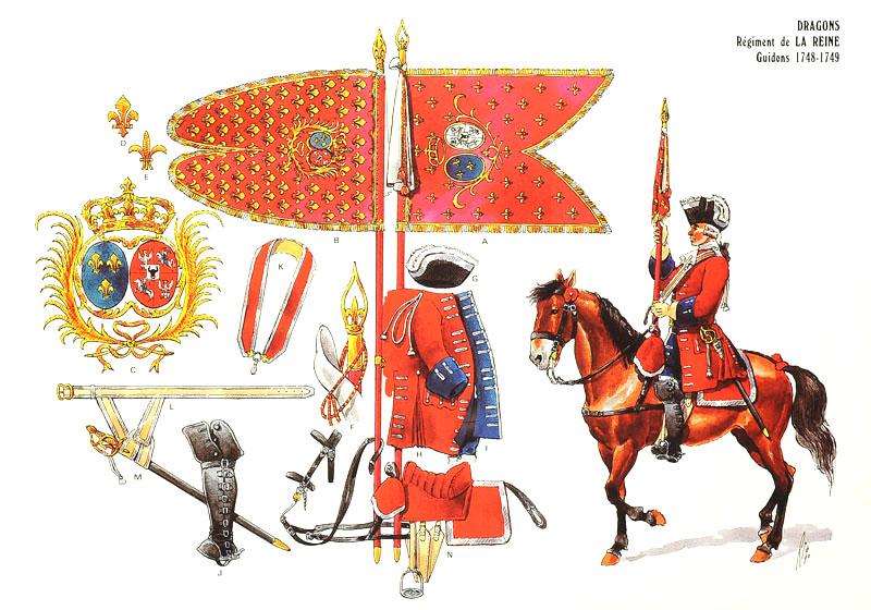 RIGO (ALBERT RIGONDAUD) : LE PLUMET PLANCHE AR53 : CAVALERIE DRAGONS RÉGIMENT DE LA REINE ...