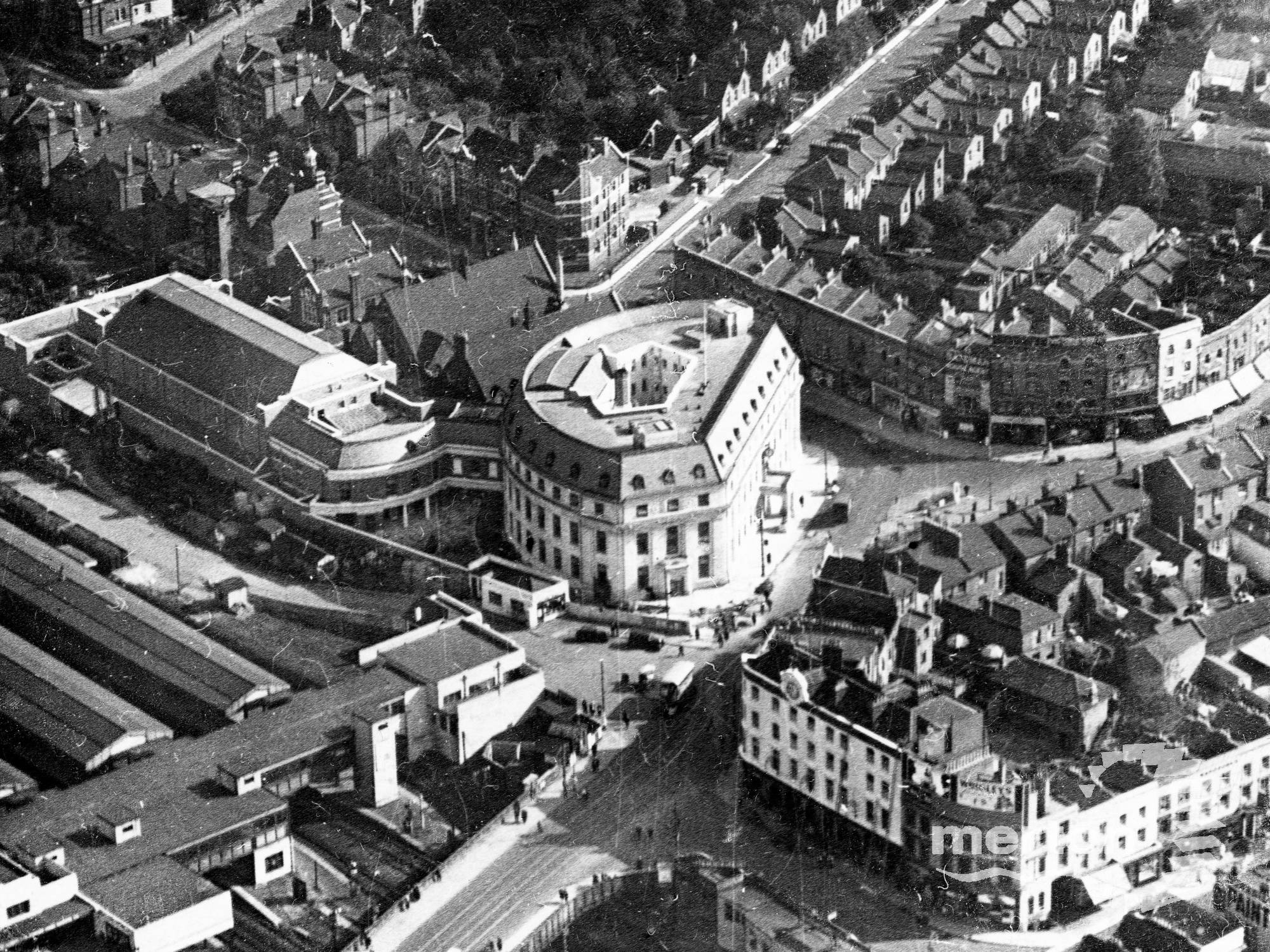 Aerial view of Wimbledon Town Hall - Merton Memories Photographic Archive